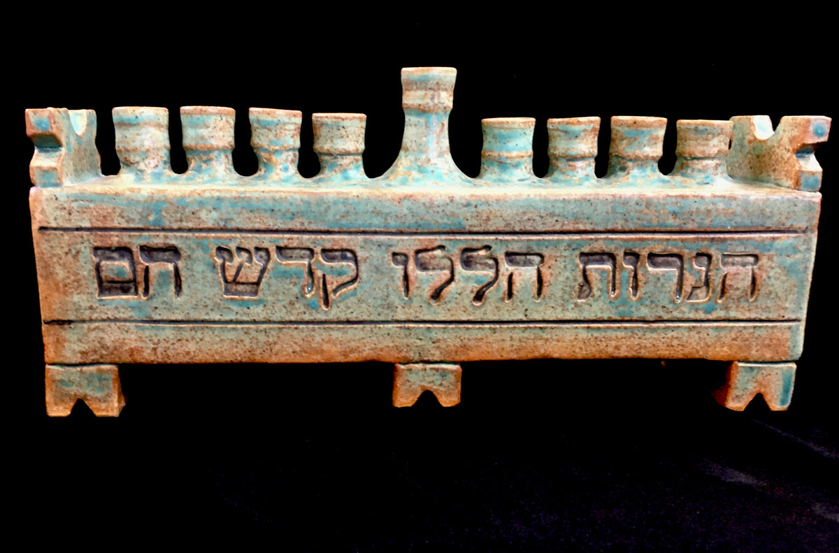 Menorah, Bench Style A3 – Judaica Pottery